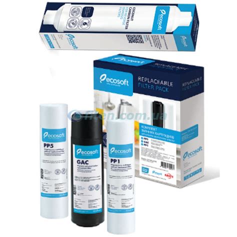 Комплект картриджей Ecosoft 1 2 3 постфильтр для фильтра обратного осмоса Лучшая цена торгуемся