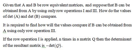 answered let a and b be row equivalent matrices … bartleby