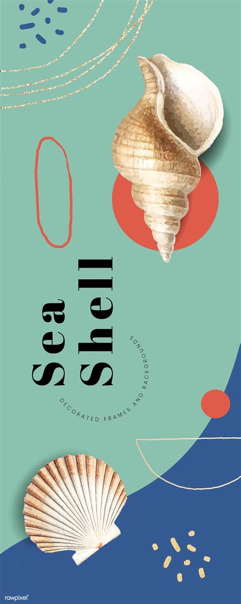 Conch Shell Pattern On Green Background