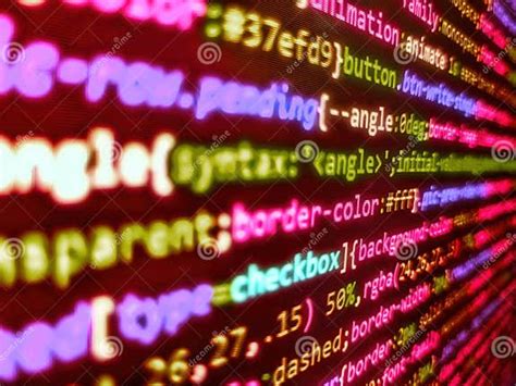 Monitor Closeup Of Function Source Code Source Code Close Up Abstract