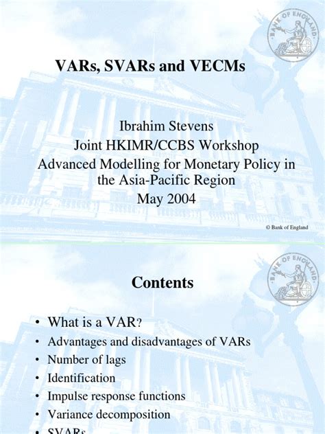 Var Svar And Vecm Pdf Vector Autoregression Autoregressive Model