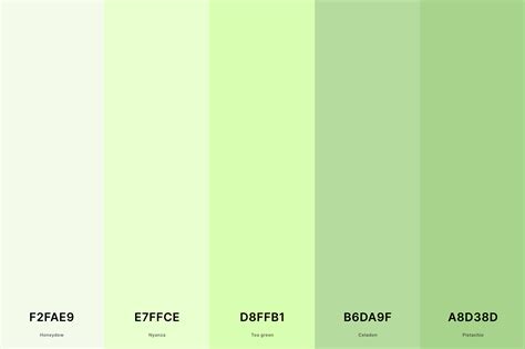 35 Best Green Color Palettes With Names And Hex Codes Green Colour Palette Green Color Names