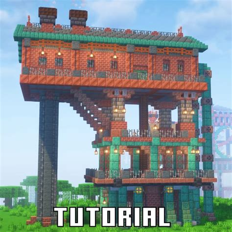 Minecraft Steampunk Tower House Tutorial Minecraft Steampunk
