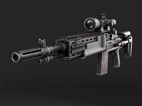 M14 Ebr Sniper Rifle 3d Model By Squir