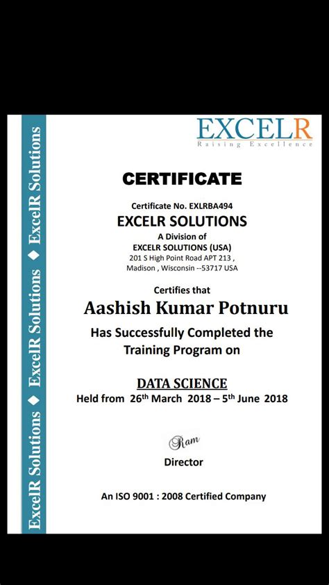 Potnuru Aashish Kumar On Linkedin Successfully Completed Data Science