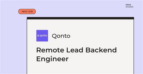 Java Works On Linkedin Remote Lead Backend Engineer Qonto