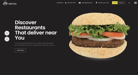 Скачать бесплатно готовый Html шаблон сайта кафе и ресторана Spicyo