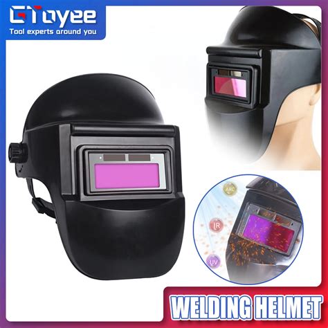 자동 디밍 용접 헬멧 마스크 전문 용접기 카멜레온 대형 뷰 트루 컬러 태양광 발전 자동 다크닝 용접기 마스크 Aliexpress