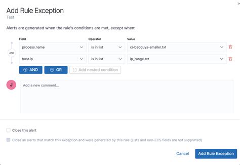 Rule Exceptions And Value Lists Elastic Security Solution 717 Elastic
