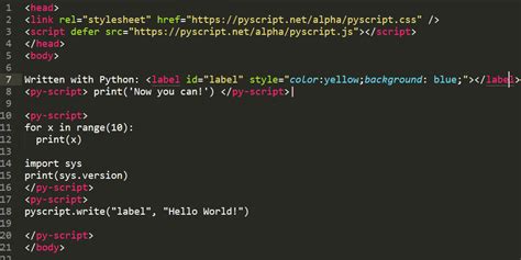 pyscript how to run python in an html page new python programming