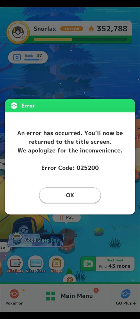 What Is The Error Keeps Coming Up Rpokemonsleep