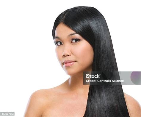 미용 세로는 아시아 Brunette 여자아이 순조롭습니다 걸리죠 생머리 갈색 머리에 대한 스톡 사진 및 기타 이미지 갈색