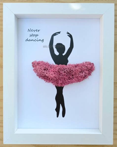 Подарък за балерина със скандинавски мъх Пано Ръчно изработени Пано ”Балерина” със ска