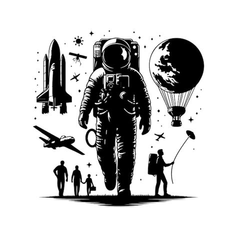 Premium Vector Astronaut Silhouette Vector