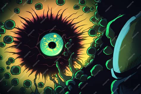 Premium Ai Image Eye Examination In Close Up Showing Punctate Epithelial Degradation Using