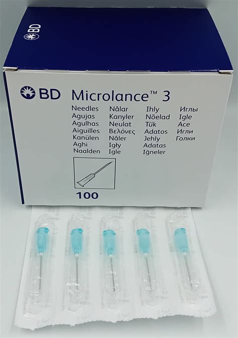 Bd Microlance 3 Needles 23g X 1 0 6mm X 25mm Blue Box Of 100