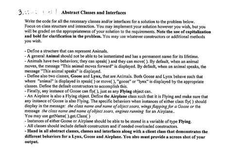 Solved 3abstract Classes And Interfaces Write The Code