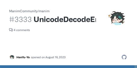 Unicodedecodeerror · Issue 3333 · Manimcommunitymanim · Github