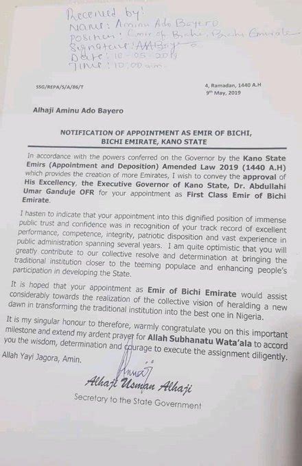 The Newly Appointed 1st Class Emirs Formally Received Appointment