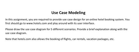 Use Case Modeling In This Assignment You Are Chegg Com