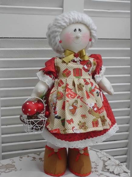 Boneca De Pano MamÃe Noel Estilo Country Elo7