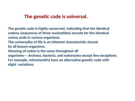 Deciphering The Genetic Code And Its Features Pptx