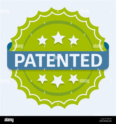 Patented Label Vector Icon Flat Cartoon Rosette Ribbon With Patent Text Symbol Intellectual