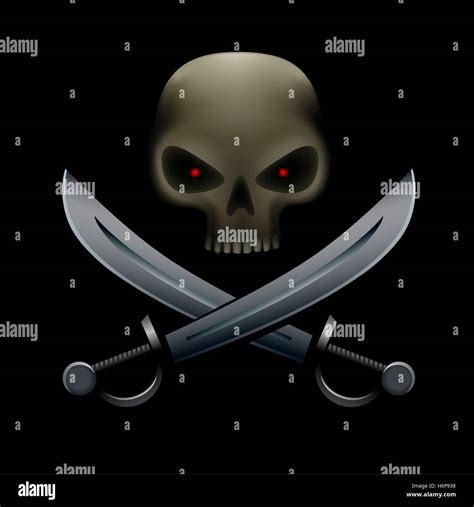 Pirate Skull With Sabers Stock Vector Image And Art Alamy