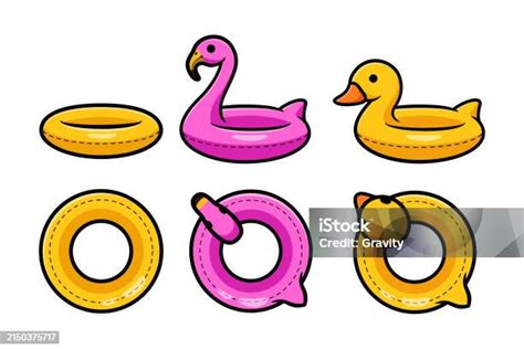 풍선 고무 장난감 수영 반지 벡터 일러스트 레이 션 디자인 3차원 형태에 대한 스톡 벡터 아트 및 기타 이미지 3차원 형태 고무 공기 주입 Istock