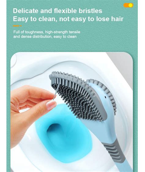 Badu Bg Четка за тоалетна Патица за гмуркане Мека коса Многоъгълна четка за почистване с дълга