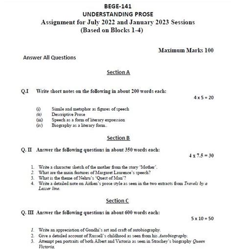 Ignou Bege 141 Solved Assignment 2022 23 English Medium