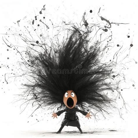 Girl With Exploding Hair Stock Illustration Illustration Of Whimsical