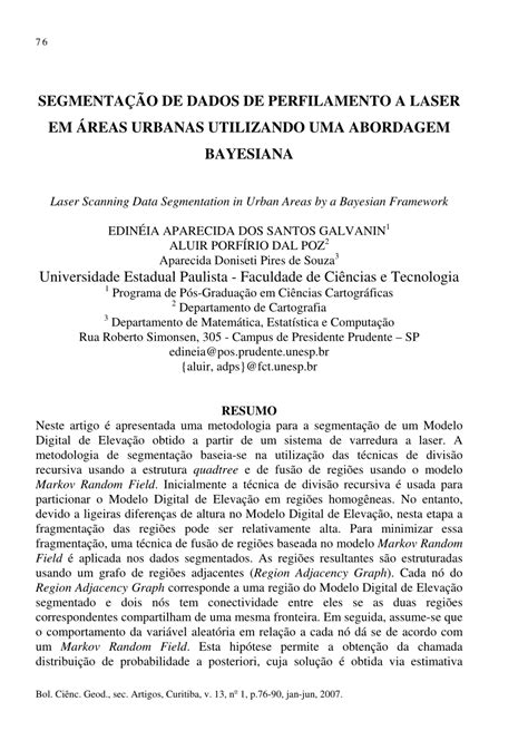 Pdf Laser Scanning Data Segmentation In Urban Areas By A Bayesian Framework