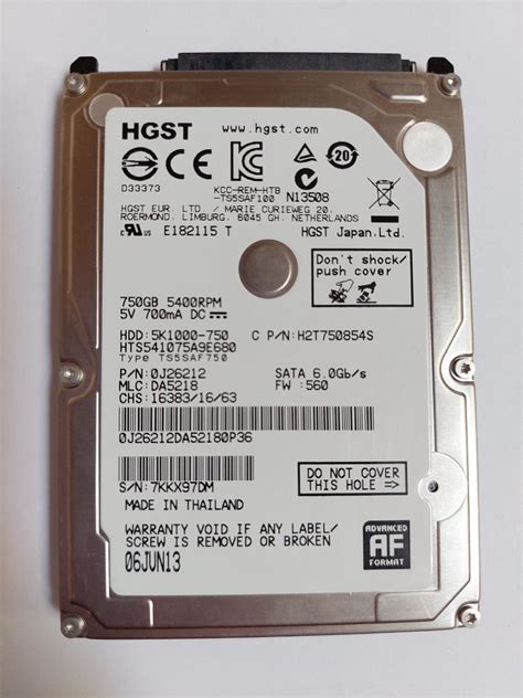 Б В Жорсткий диск Hdd Hgst Travelstar 5k1000 750gb 5 4k 8МБ Sata 2 5 Hts541075a9e680 продаж