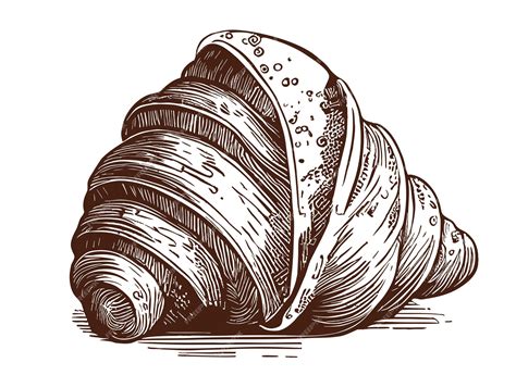 Croissant Boceto Dibujado A Mano En El Estilo Doodle Ilustración