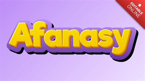 Afanasy 3d Amarillo Púrpura Generador De Efectos De Texto