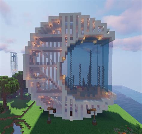 Moon Shaped Modern Minecraft House Minecraft Houses Minecraft
