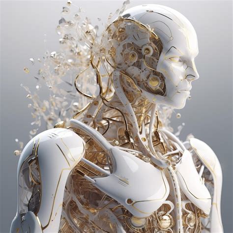 Premium Photo Bionic Human Robot Generative Ai