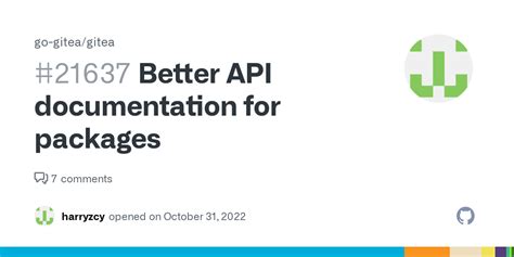 Better Api Documentation For Packages · Issue 21637 · Go Giteagitea