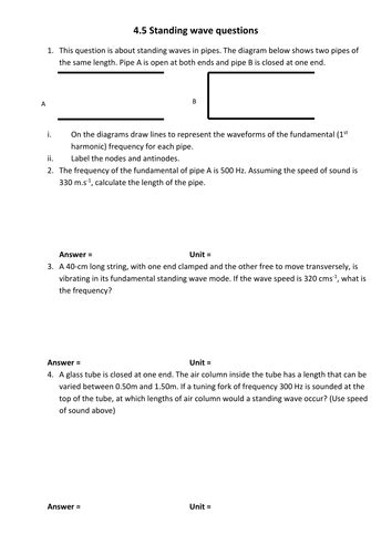 Ib Physics Topic 4 Waves Teaching Resources