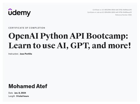 Mohamed Atef On Linkedin Just Finished This Course On The Openai Api