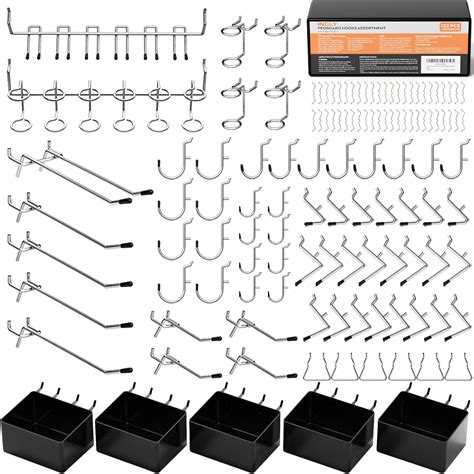 Incly 122pcs Pegboard Accessories Organizer Kit Peg Board