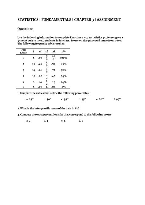 statistics fundamentals chapter 3 assignment statistics fundamentals chapter 3