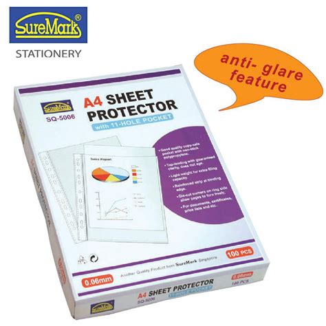 Suremark A4 Sheet Protector Box Of 100pcs Shopee Singapore