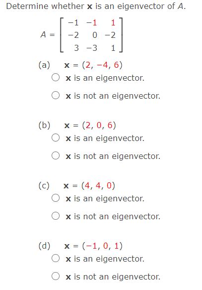 Solved Determine Whether X Is An Eigenvector Of A 1 1 1 Chegg Com