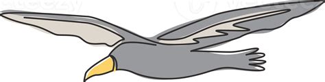 One Continuous Line Drawing Of Cute Albatross For Bird Conservation Logo Identity Adorable Sea