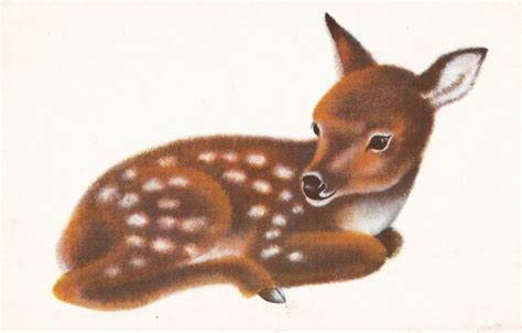 Устал олешек Ложись под куст Художник Художники Олененок