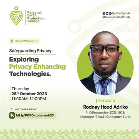 Join Our Webinar On Privacy Enhancing Technologies Personal Data Protection Office Uganda