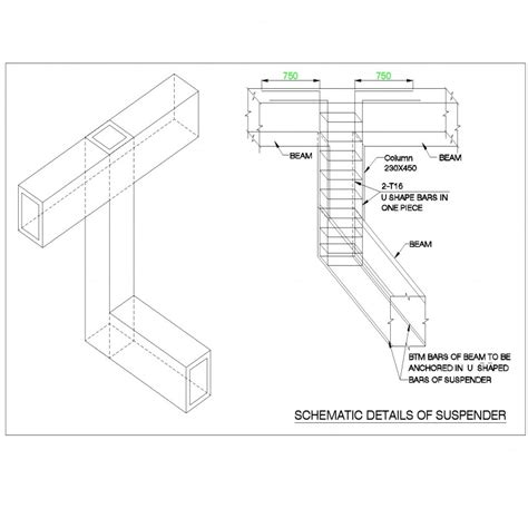 Rcc Beam And Column Detail 2d View Cad Construction Block Dwg File