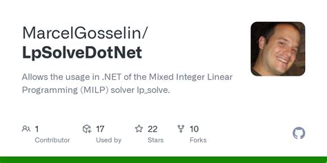 Github Marcelgosselin Lpsolvedotnet Allows The Usage In Net Of The Mixed Integer Linear